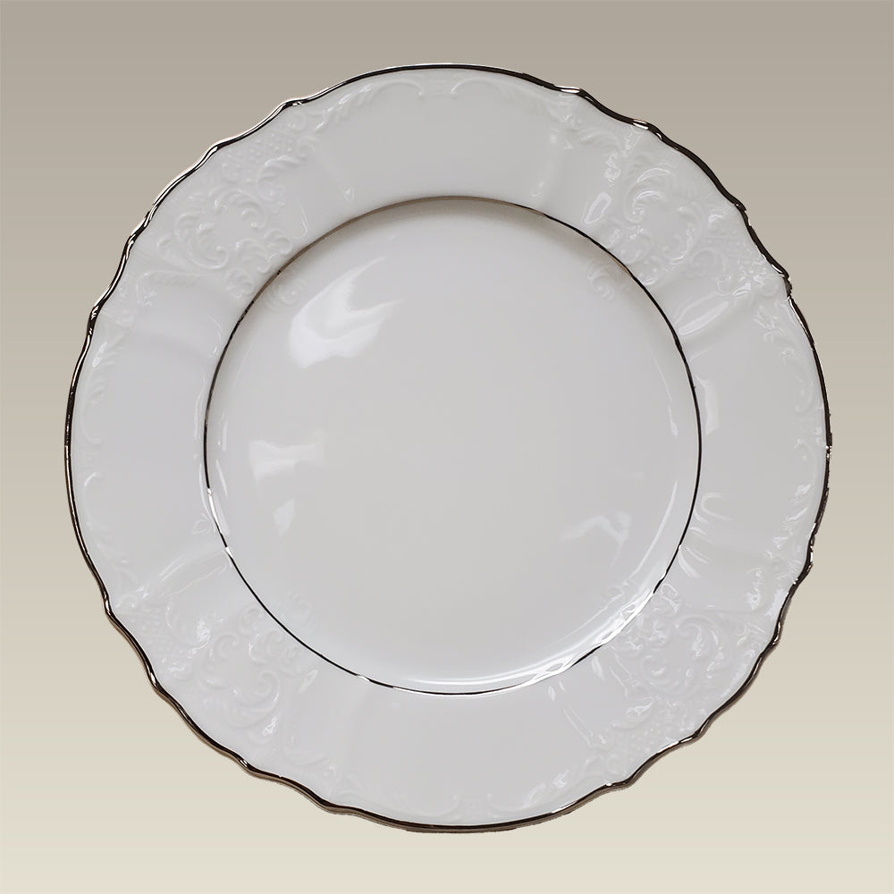 10.625" Double Platinum Banded Bernadotte Plate — Maryland China